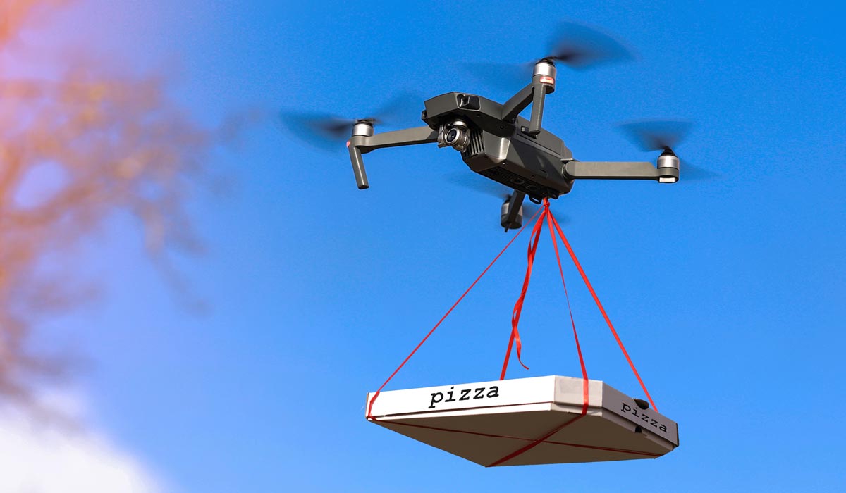 Pizza desde el cielo con entregas por dron en EEUU - Digital506