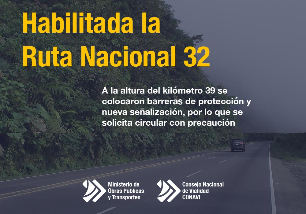Ruta 32 habilitada a partir de este medio día - Digital506